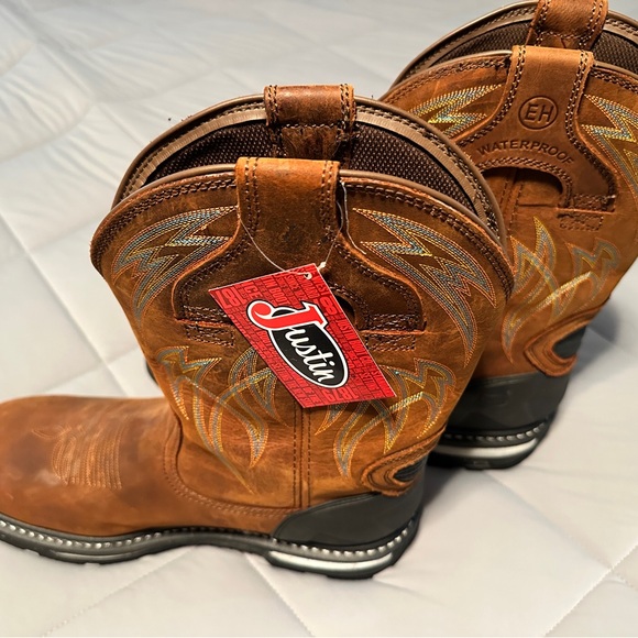 Justin Boots | Shoes | Justin Boots Tan Leather Hiviz Western Boots ...